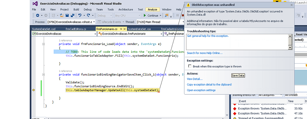 Erro System Data Oledb Oledbexception Como Resolver Esse Problema Em