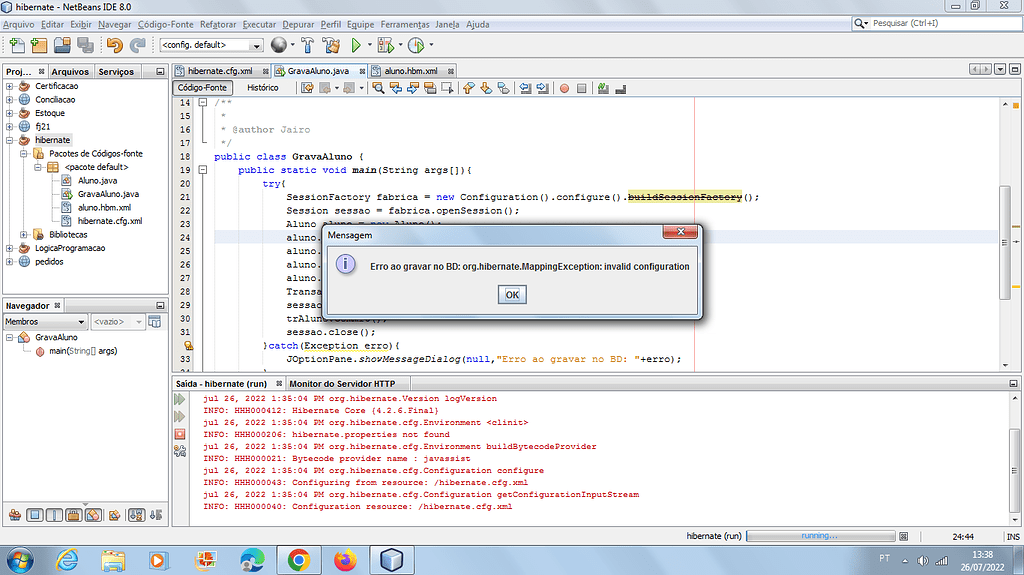 Org Hibernate Mappingexception Invalid Configuration Programa O Guj