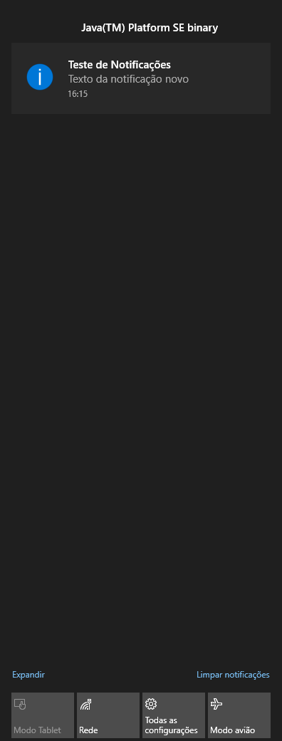 Enviar mensagens à Central de Notificações do Windows 10 das máquinas