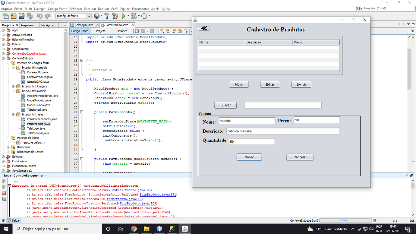 Metodo Salvar Crud JAVA - Programação - GUJ