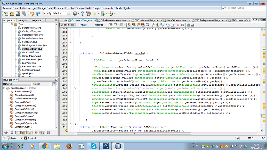 Erro ao selecionar uma linha na Tabela e ao carregar os dados na combobox da erro - Java - GUJ