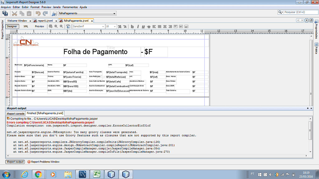 Erro ao gerar Relatório pelo ireport - Java - GUJ