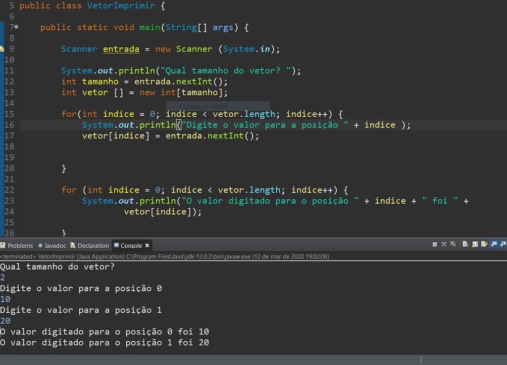 Como imprimir Vetor a partir da posição 1? - Programação - GUJ