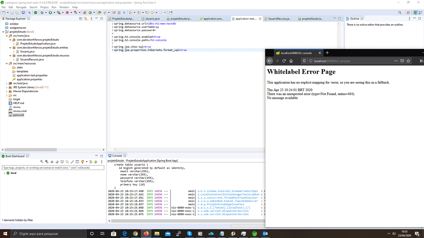 Erro SprintBoot: Whitelabel Error Page This application has no explicit mapping for /error, so ...
