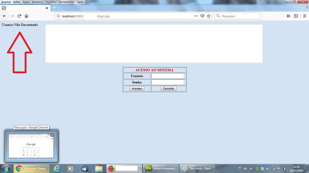 Botão Acessar Tela de Login - Java - GUJ