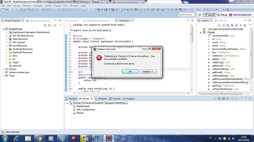 Problema ao iniciar tomcat pelo eclipse - Java - GUJ