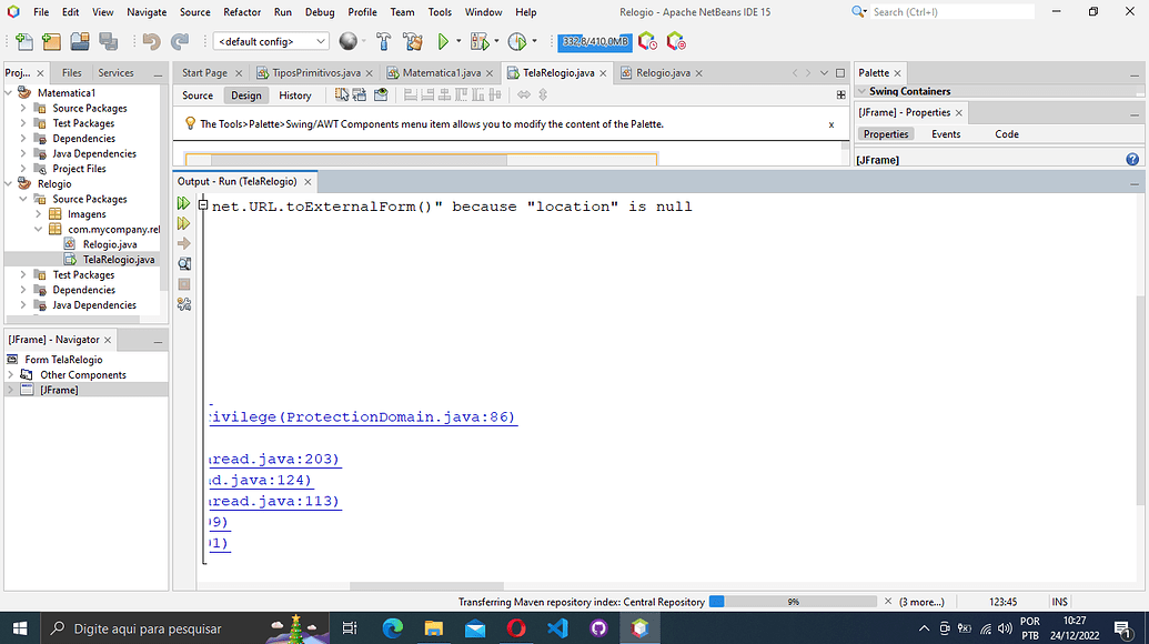 Netbeans não mostra a tela da interface gráfica na hora de executar o projeto - Java - GUJ