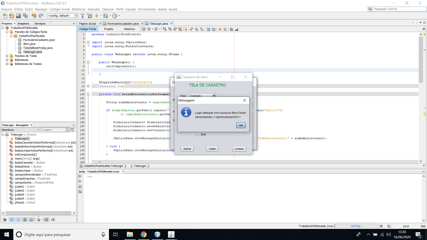 Tenho dois Frames, um que leva a janela a outro, só que eu gostaria que a primeira janela ...