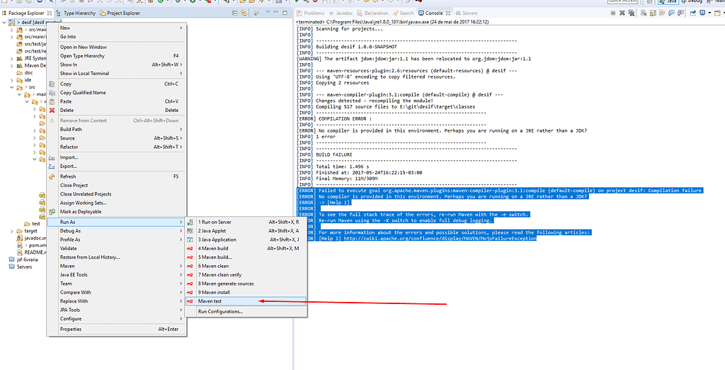 Erro no maven test - resolvido - Java - GUJ Erro no maven test - resolvido - Java - GUJ