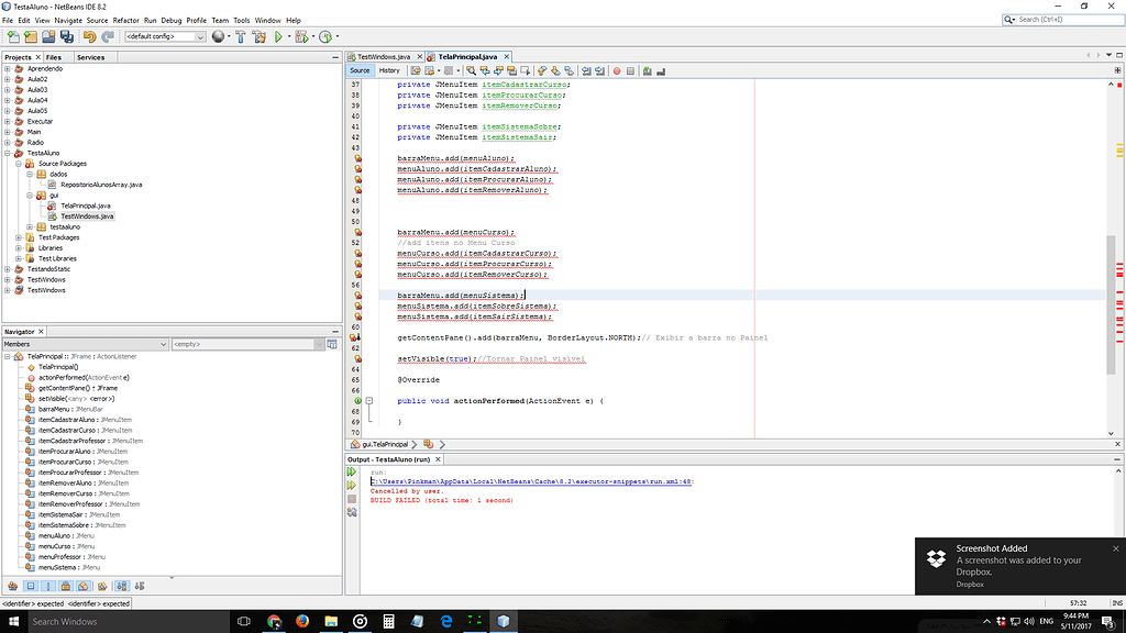 Galera, porque minha JFrame ta dando erro? - Java - GUJ