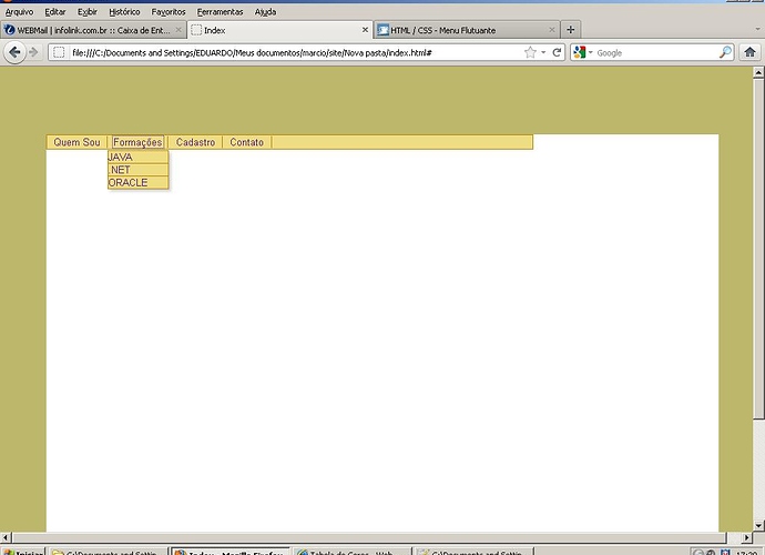 Html Css Menu Flutuante Front End Guj 