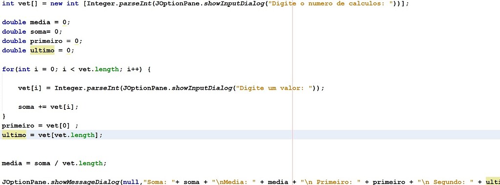 Como pegar o ultimo valor do vetor em java? - Java - GUJ