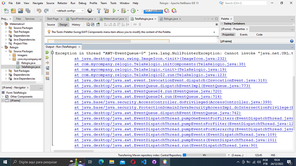 Netbeans não mostra a tela da interface gráfica na hora de executar o projeto - Java - GUJ
