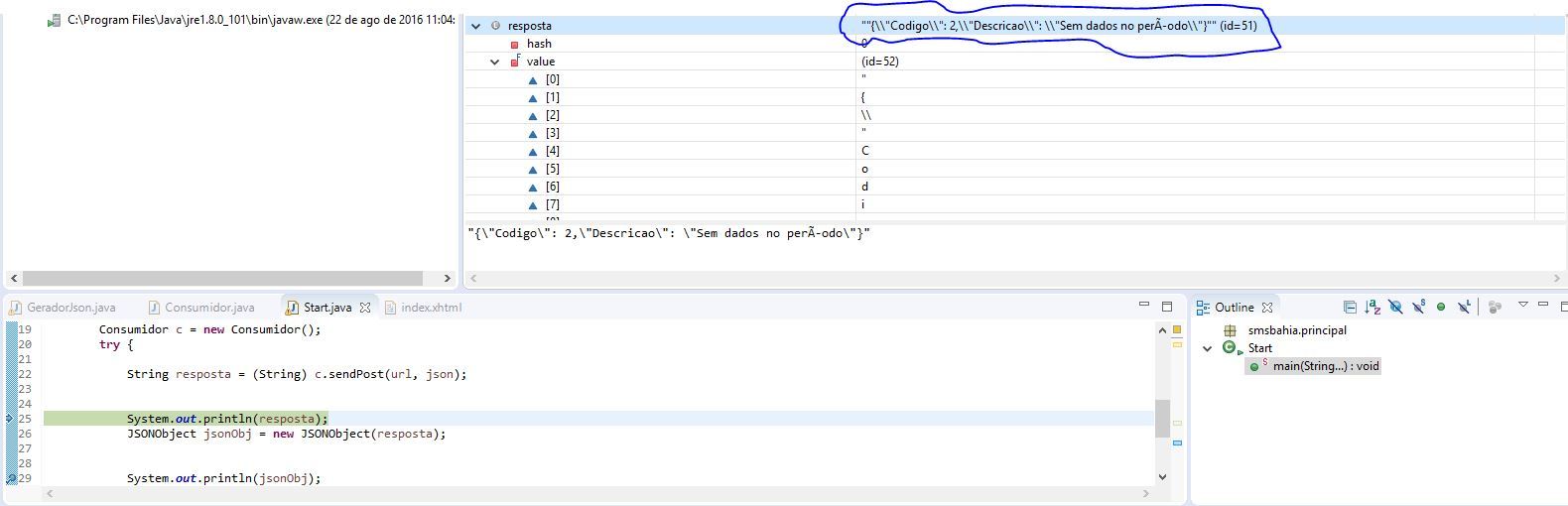 Problema Ao Converter String Em Jsonobject Java Guj