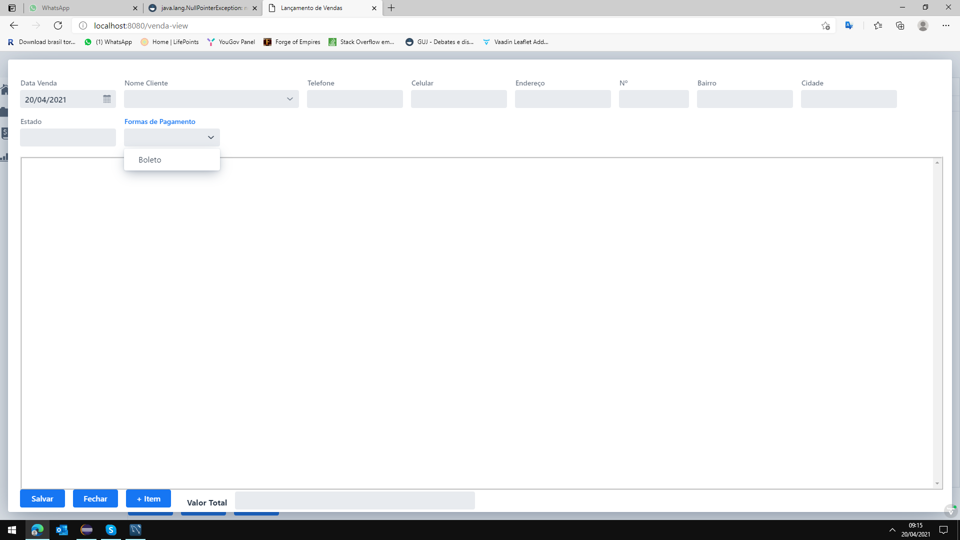 (RESOLVIDO) java.lang.NullPointerException: null - Java - GUJ (RESOLVIDO) java.lang.NullPointerException: null - Java - GUJ